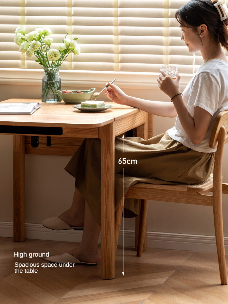 solid wood folding dining table, household dining table, small unit ...