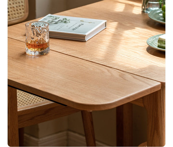 solid wood folding dining table, household dining table, small unit ...