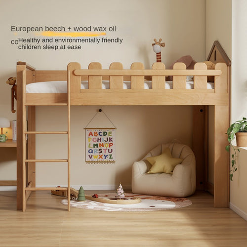 Beech solid wood Multi-functional high bed