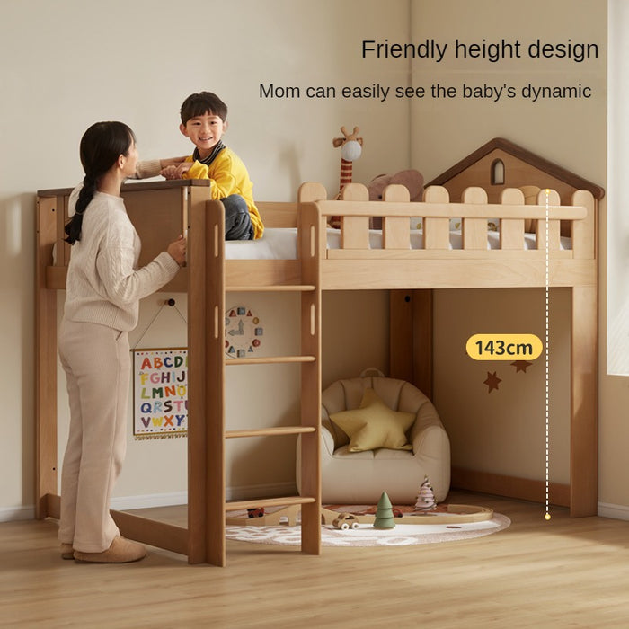 Beech solid wood Multi-functional high bed