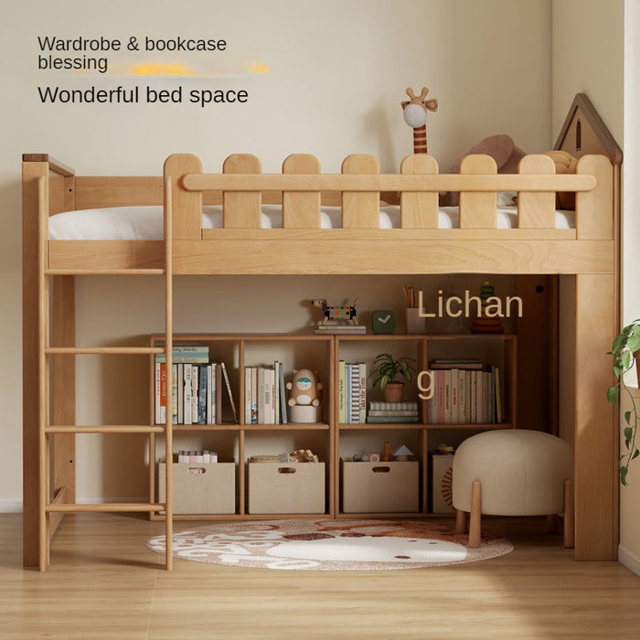 Beech solid wood Multi-functional high bed