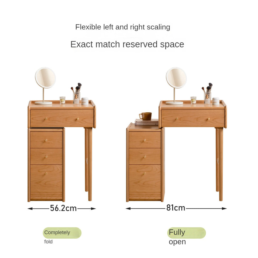 Solid wood dressing table cabinet integrated small apartment telescopic ...