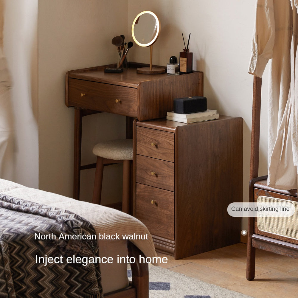 Solid wood dressing table cabinet integrated small apartment telescopic ...