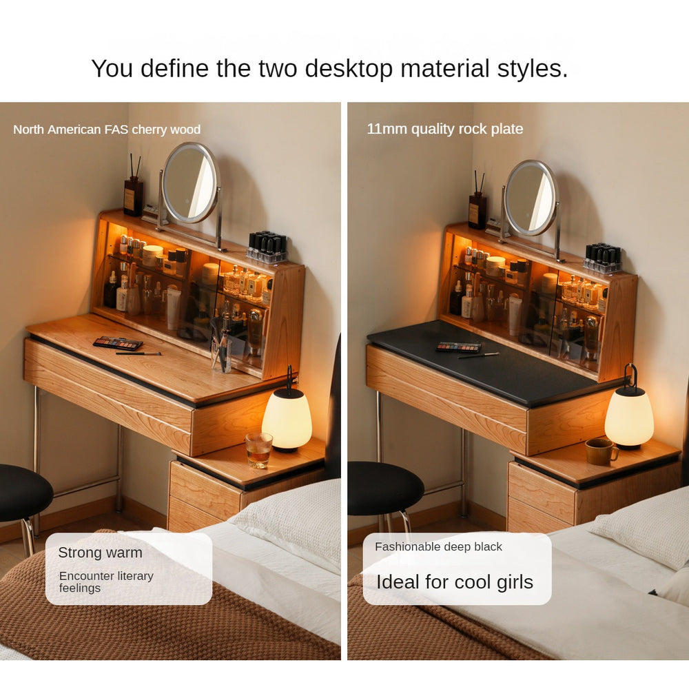 Solid Wood Dressing Table Bedside Table One Bedroom Simple Retractable ...