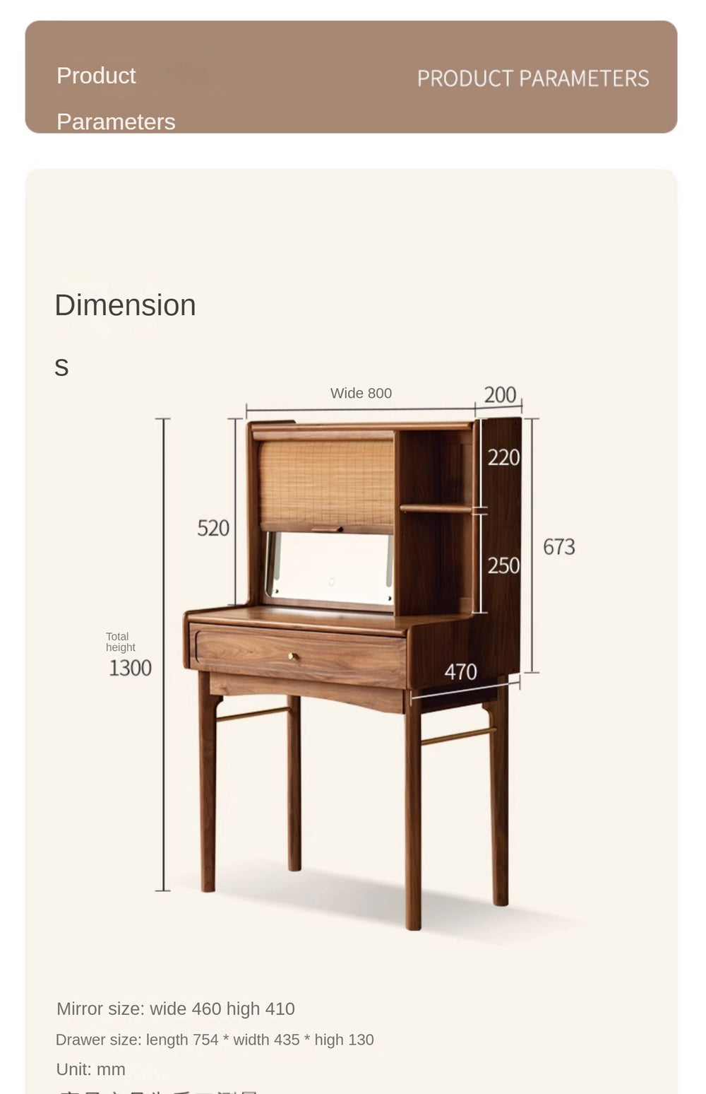 solid wood dressing table bedroom simple dressing table black walnut ...