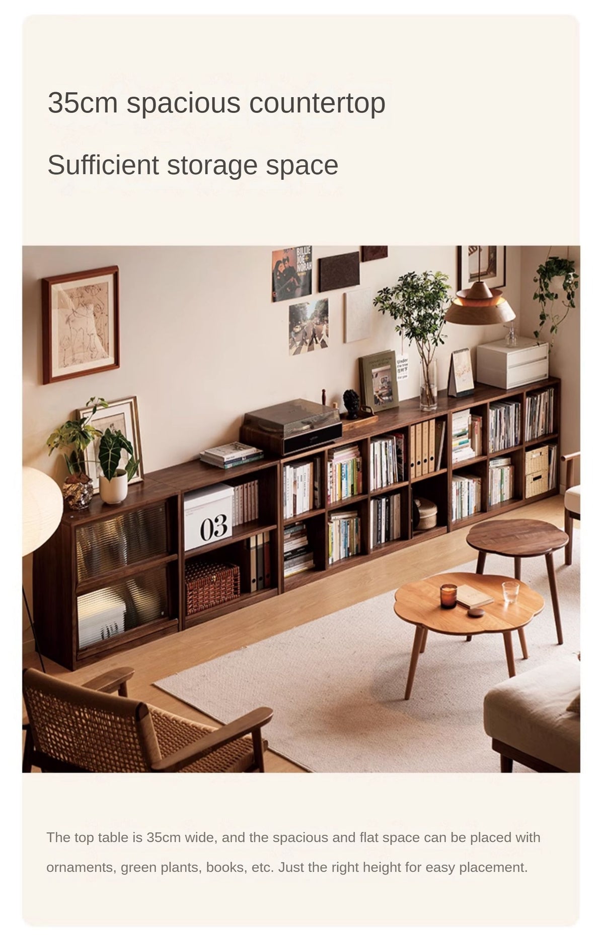 Solid wood combination bookcase rack black walnut modern simple storage ...