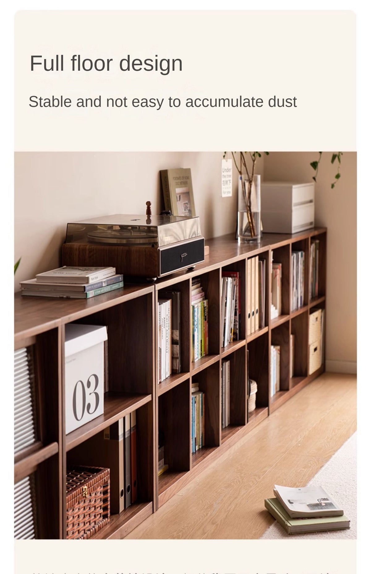 Solid wood combination bookcase rack black walnut modern simple storage ...