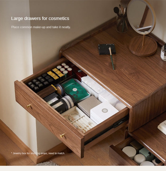 Solid wood dressing table cabinet integrated small apartment telescopic ...