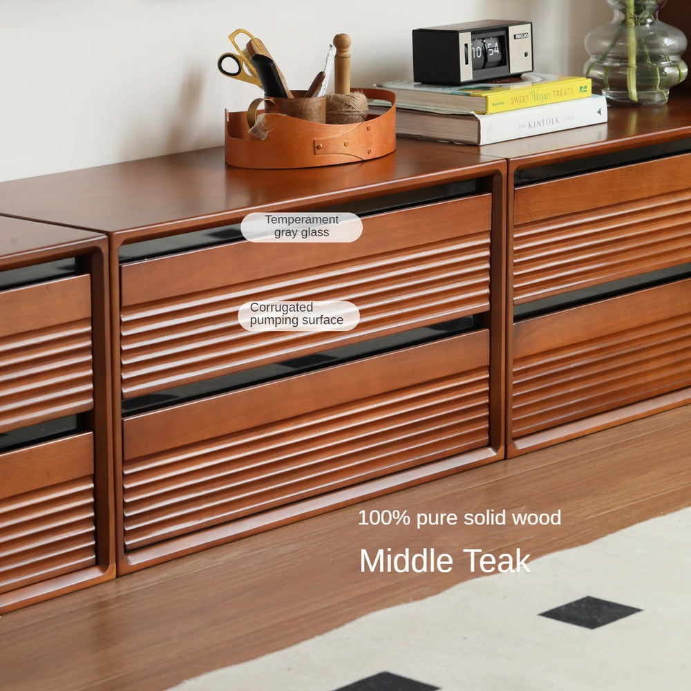 solid wood TV cabinet medieval floor storage locker integrated living ...