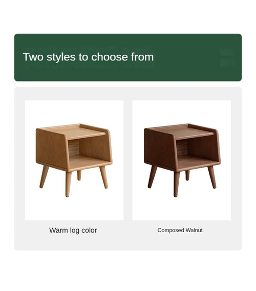 full solid wood bedside table modern minimalist European beech bedside ...