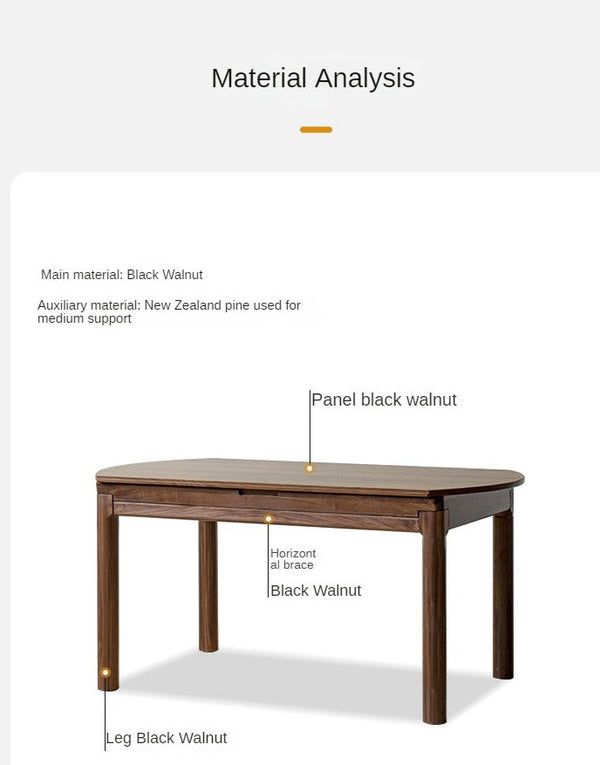 Wood Solid Wood Folding Table Black Walnut Small Unit Simple Dining ...