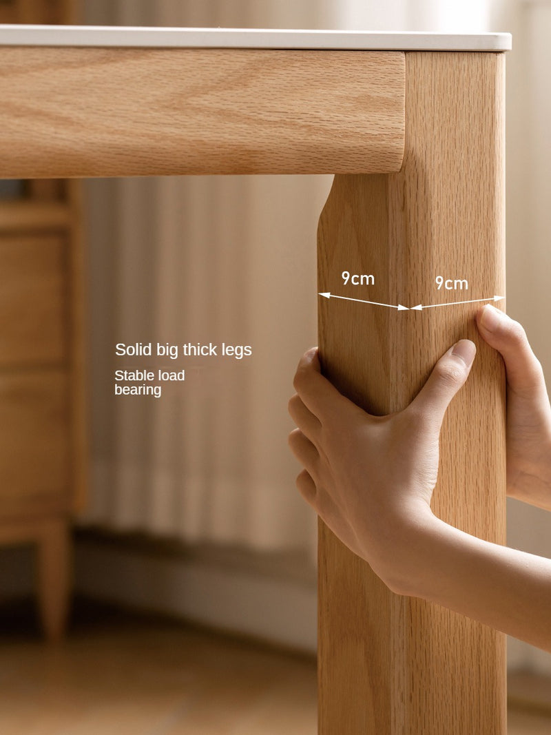 solid wood dining table simple oak dining table slate rectangular ...