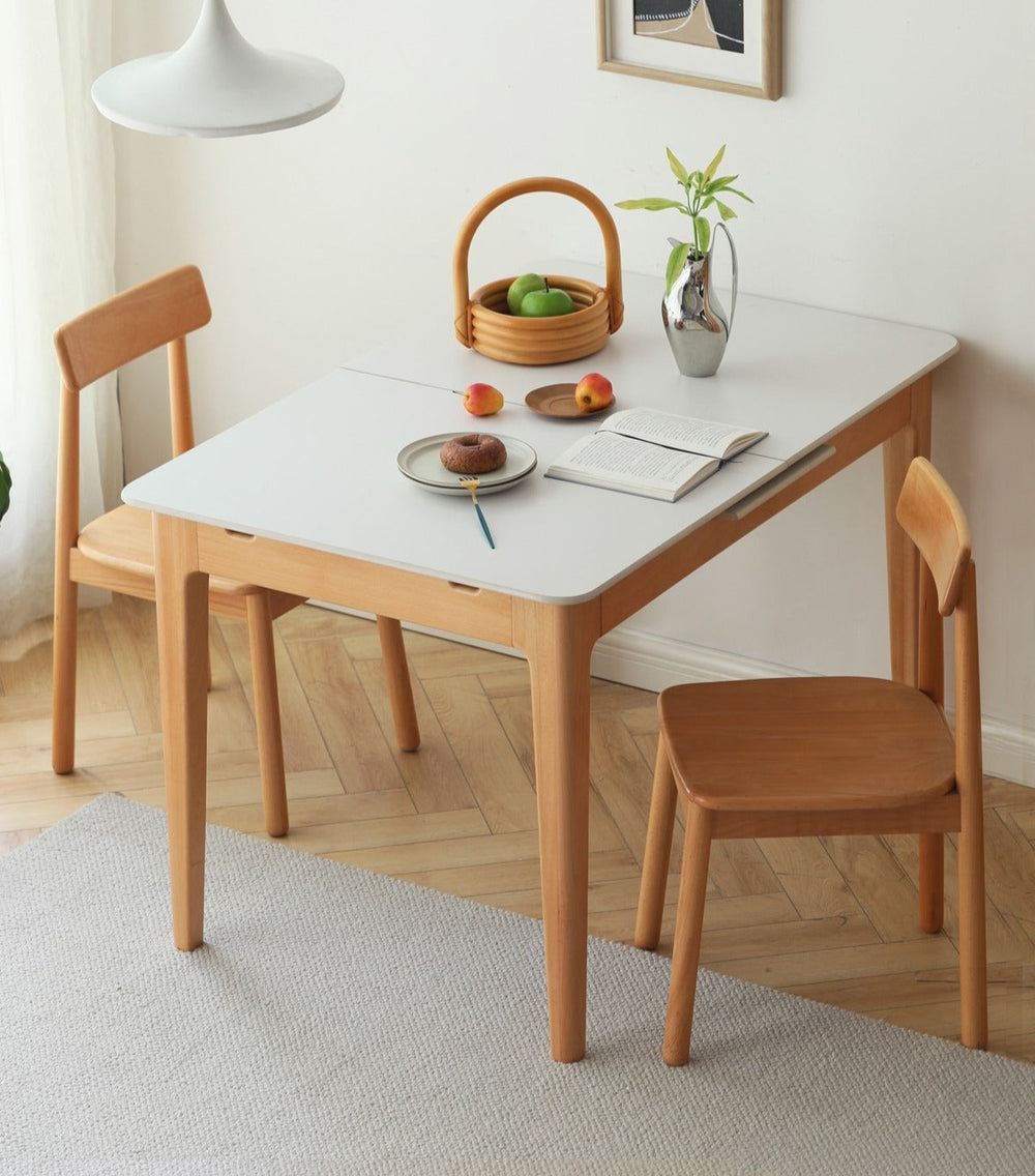 Rock Plate Dining Table Modern and Simple Household Beech Folding ...