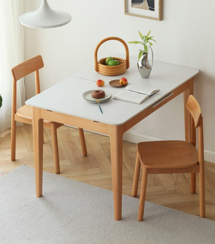 Rock Plate Dining Table Modern and Simple Household Beech Folding ...