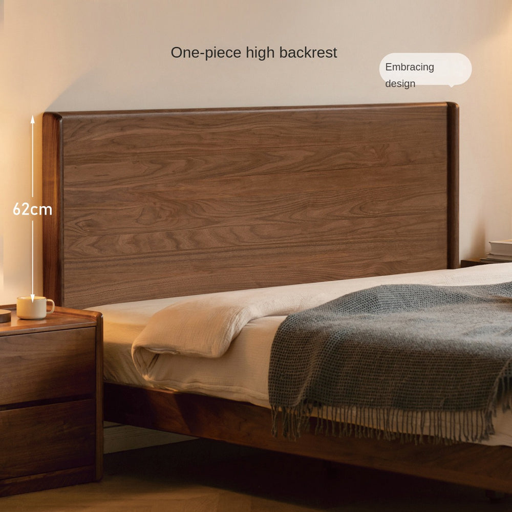 master bedroom bed North American black walnut bed modern simple all ...