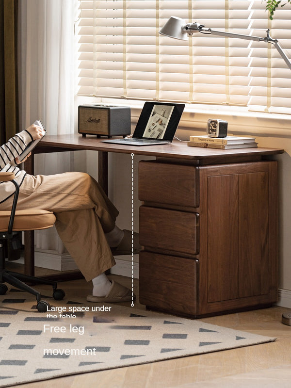 Solid Wood Desk with Drawers Black Walnut Wood New Chinese Home Office ...