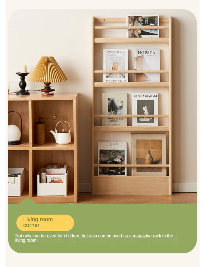 Solid Wood Children's Montessori Picture Book Stand Household Wall ...