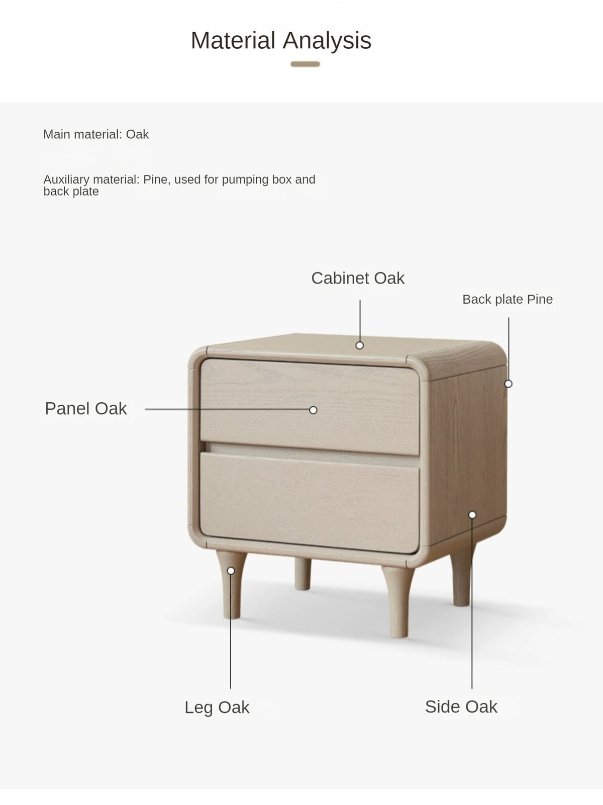 solid wood bedside table light luxury bedside table small apartment ...