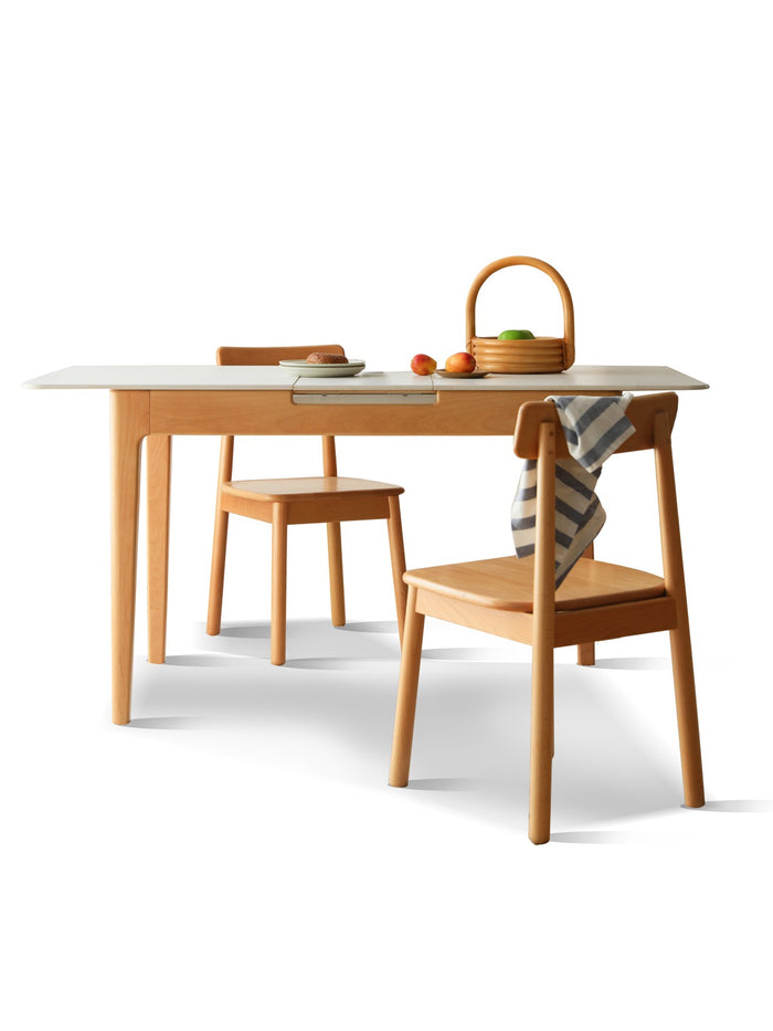 Rock Plate Dining Table Modern and Simple Household Beech Folding Dining Table Nordic Small Unit ...