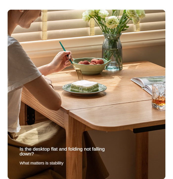 solid wood folding dining table, household dining table, small unit ...