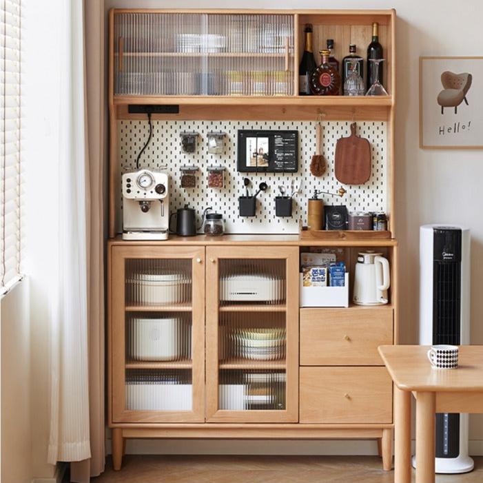solid wood dining side cabinet integrated small apartment cabinet ultra ...