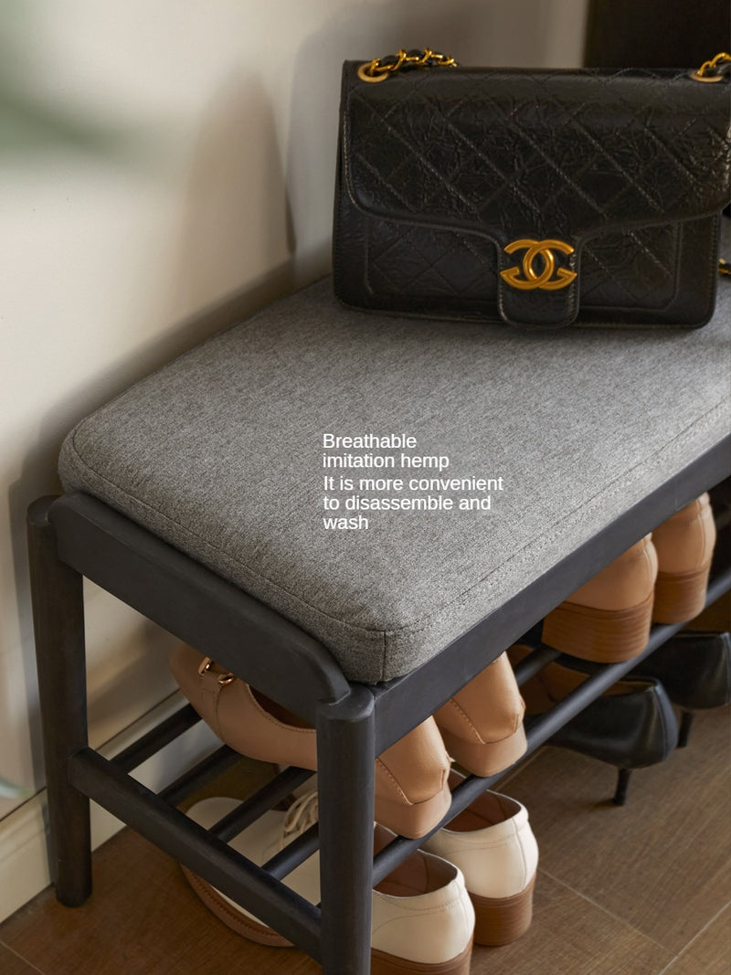 solid wood shoe changing stool modern minimalist small apartment living ...