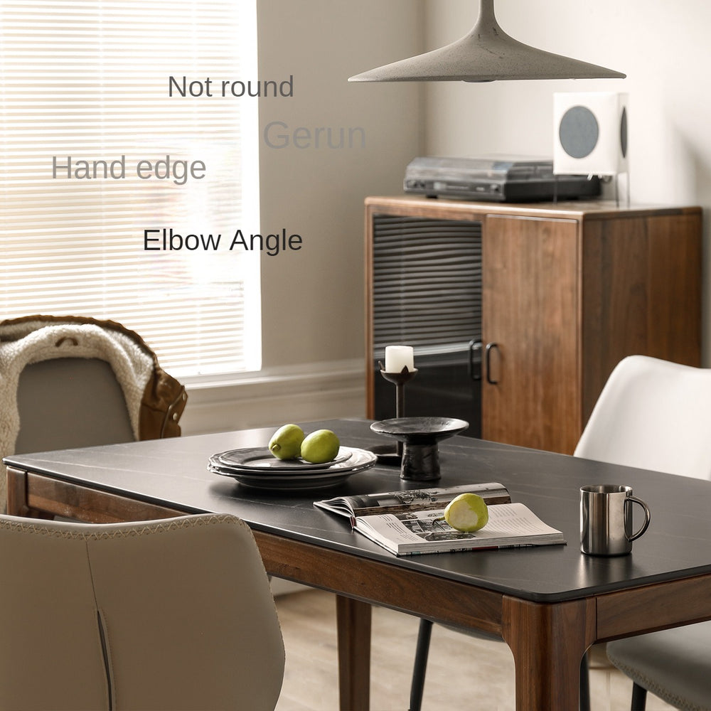 solid wood dining table black walnut Nordic dining table simple modern ...