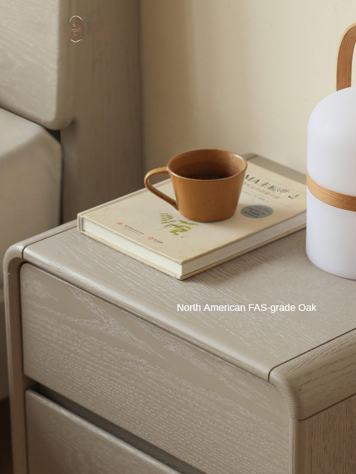 solid wood bedside table light luxury bedside table small apartment ...