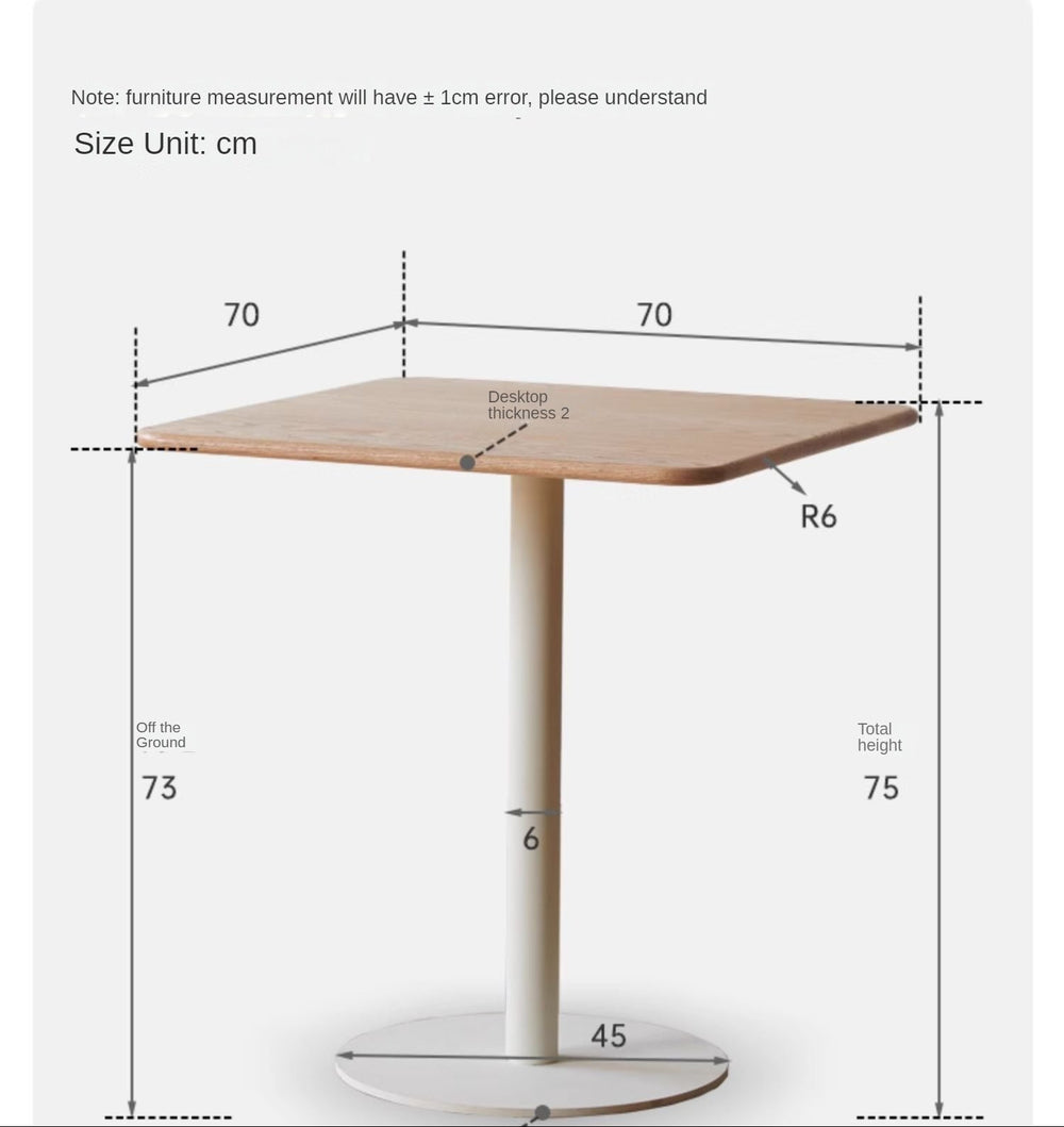 Solid wood dining table simple oak round table home small apartment ...