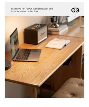 Oak, Solid Rubberwood Double Office Desk