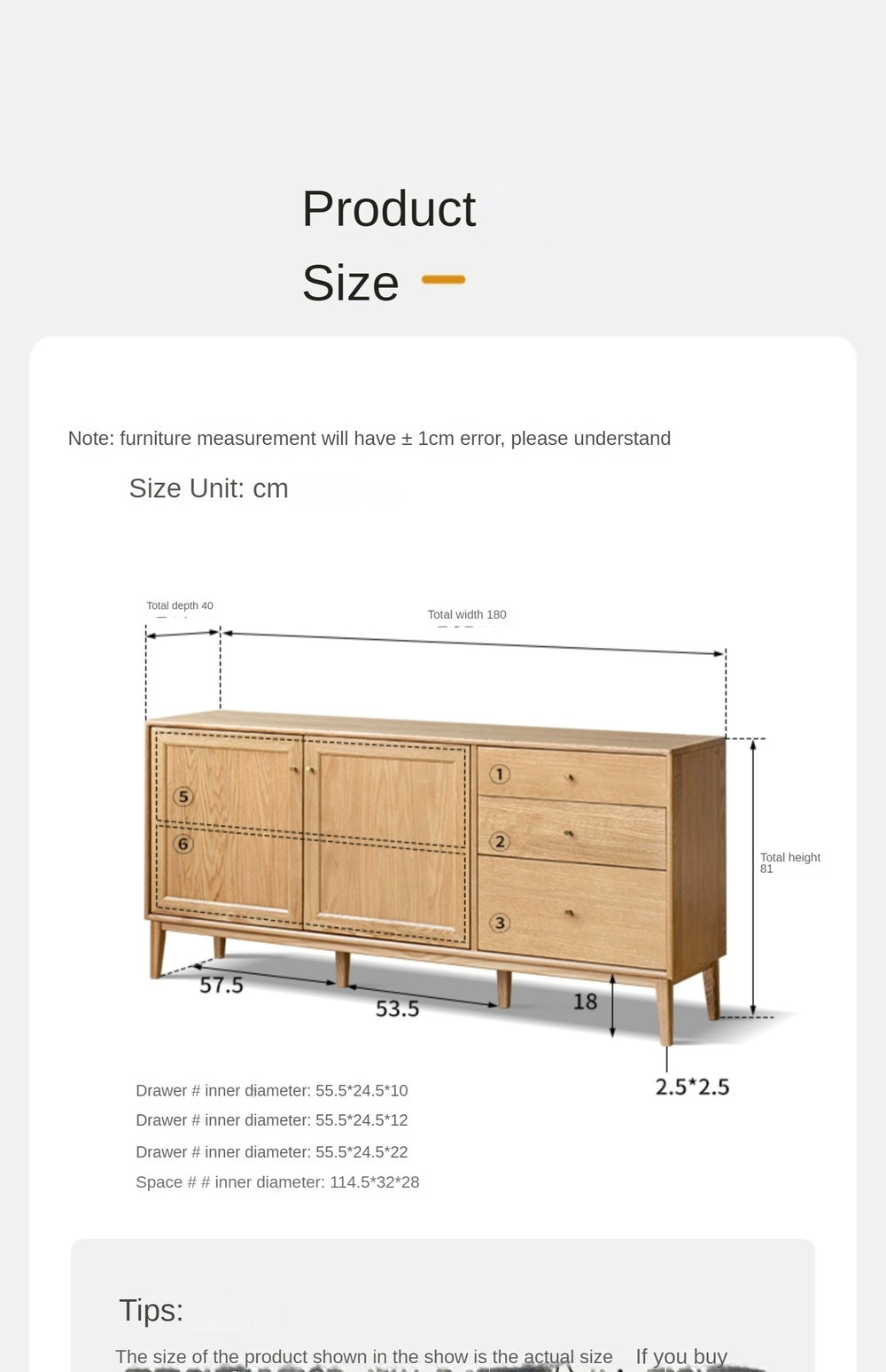 Oak Solid Wood Classic Sideboard