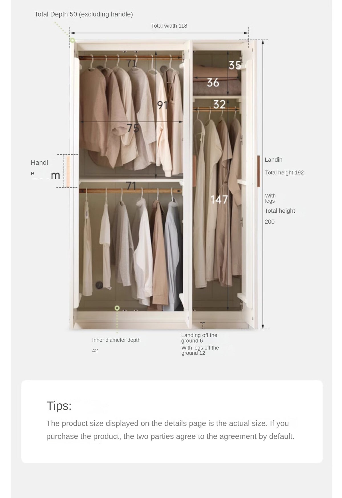 Solid Wood Wardrobe Bedroom Small Unit Wardrobe Cream Windbreaker Hat ...