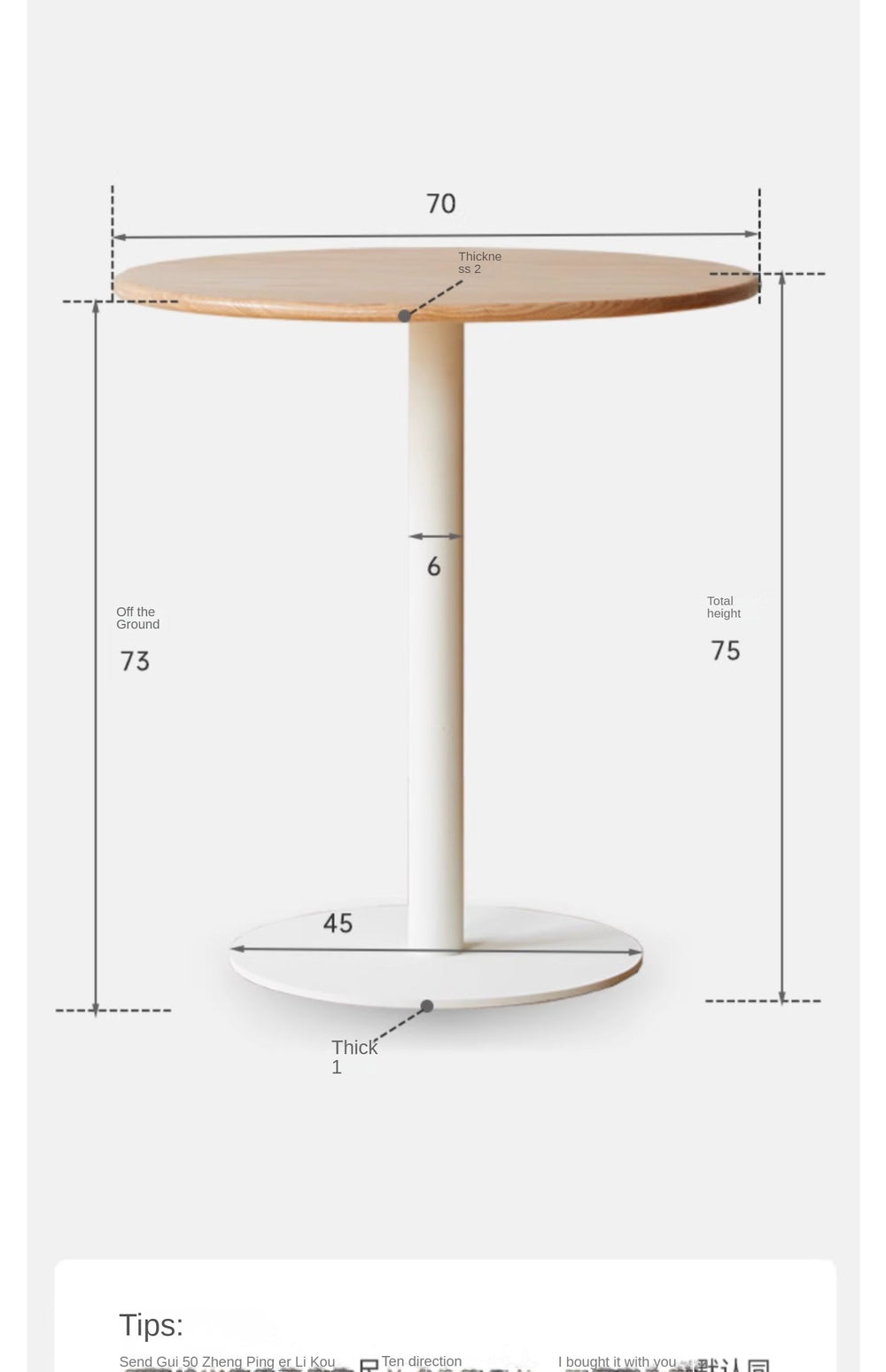 Solid wood dining table simple oak round table home small apartment ...