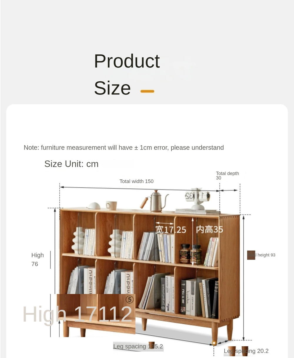 solid wood bookcase storage cabinet integrated display cabinet cherry ...