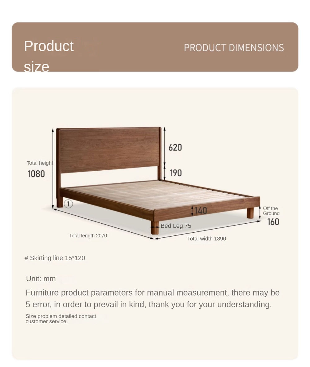 master bedroom bed North American black walnut bed modern simple all ...
