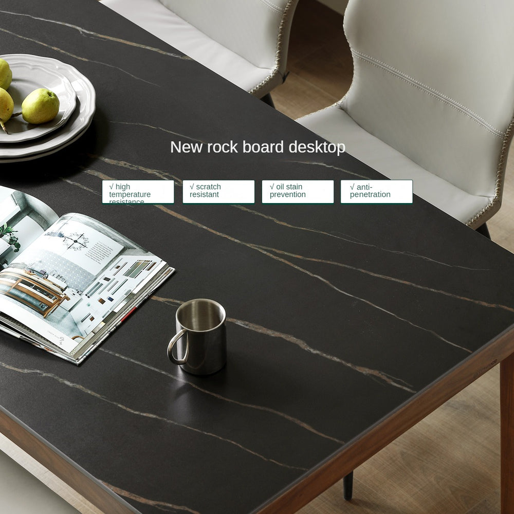 solid wood dining table black walnut Nordic dining table simple modern ...