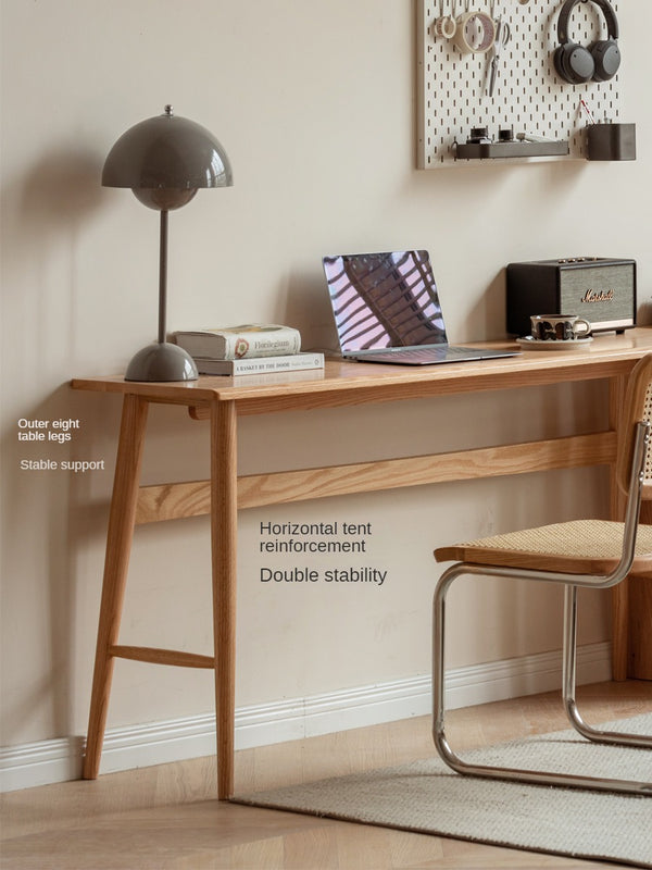 Oak, Cherry Solid Wood Narrow Office Desk
