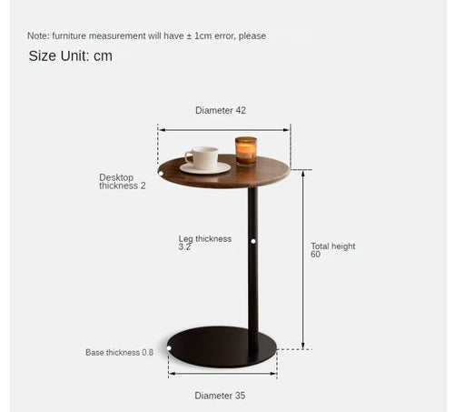 solid wood side a few black walnut creative sofa small round table ...