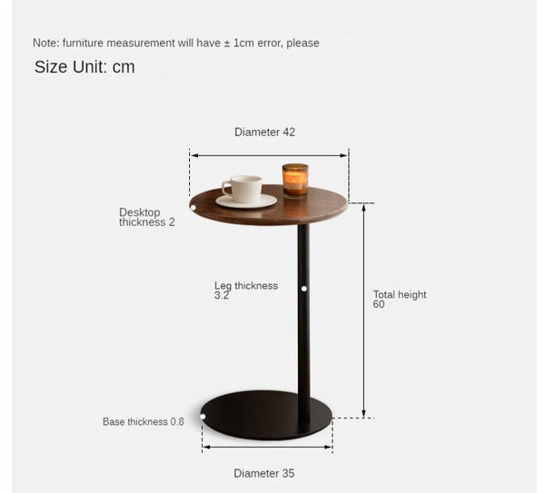 solid wood side a few black walnut creative sofa small round table ...