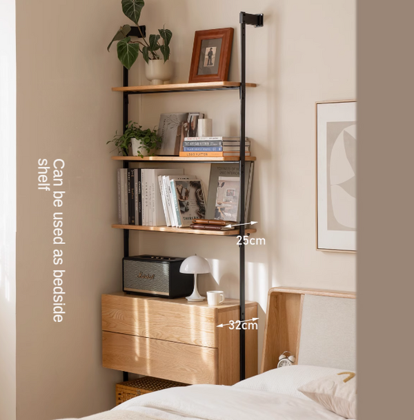 Solid Wood Wall-mounted Bookshelf Industrial Style Study Multi-layer ...