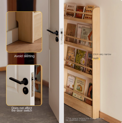 Solid Wood Children's Montessori Picture Book Stand Household Wall ...