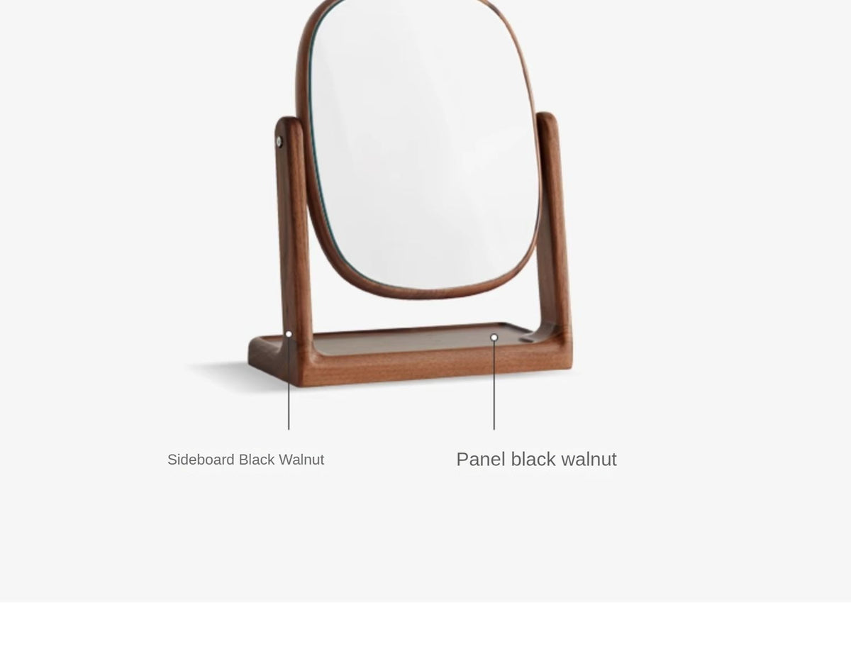 solid wood makeup mirror desktop desktop rotating dressing mirror ...