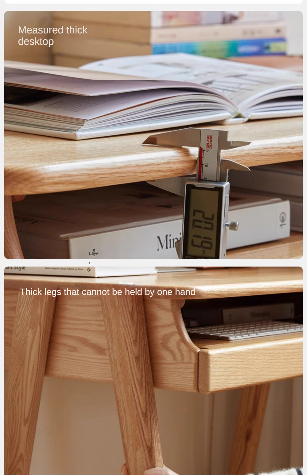 Solid Wood Study Desk with Drawers Oak Office Desk Computer Desk ...