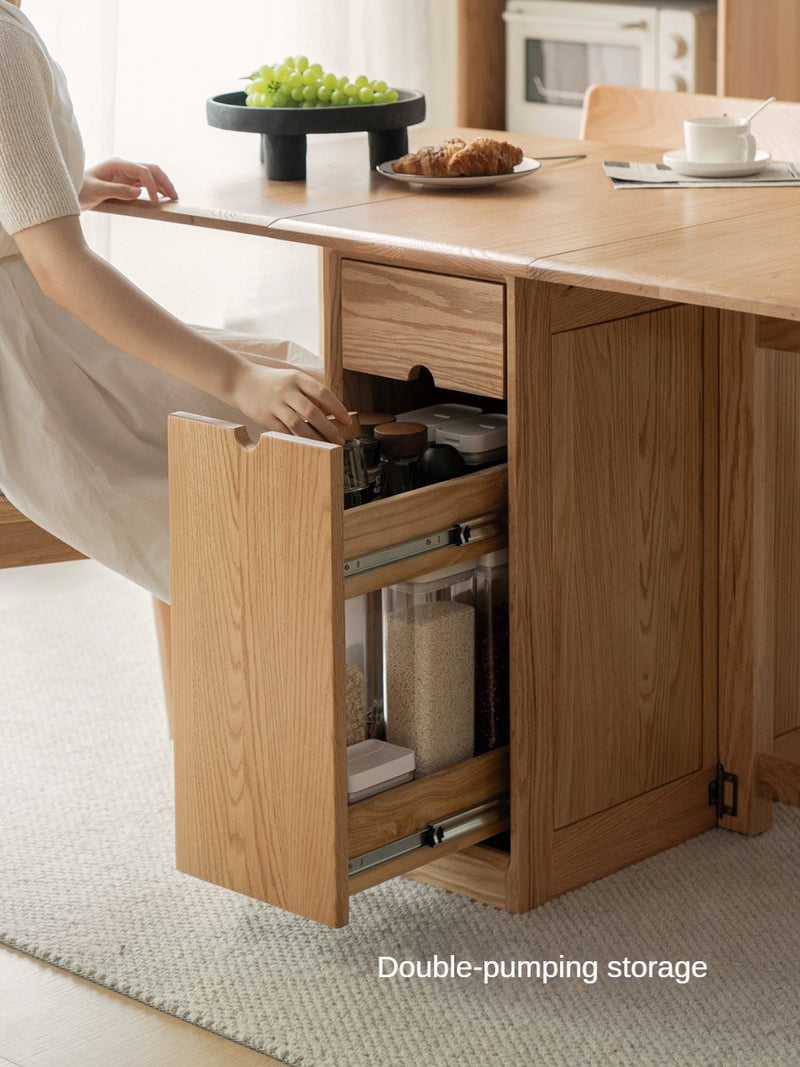 Ash, Oak Solid Wood Folding Dining Table