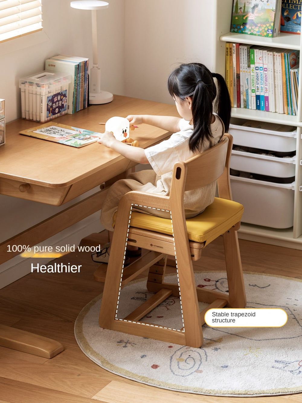 solid wood children's learning chair back chair primary school student ...