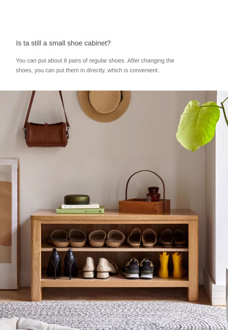 Oak Solid Wood Shoe Storage Bench