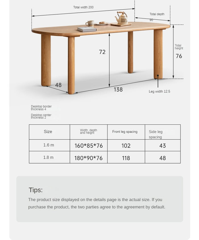 Solid Wood Large Plate Table Restaurant Dining Table Oak Round Corner ...