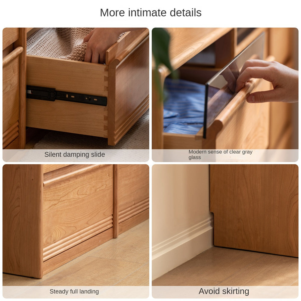 Solid Wood Cabinet Household Skeleton Line Drawer Cabinet Bedroom ...