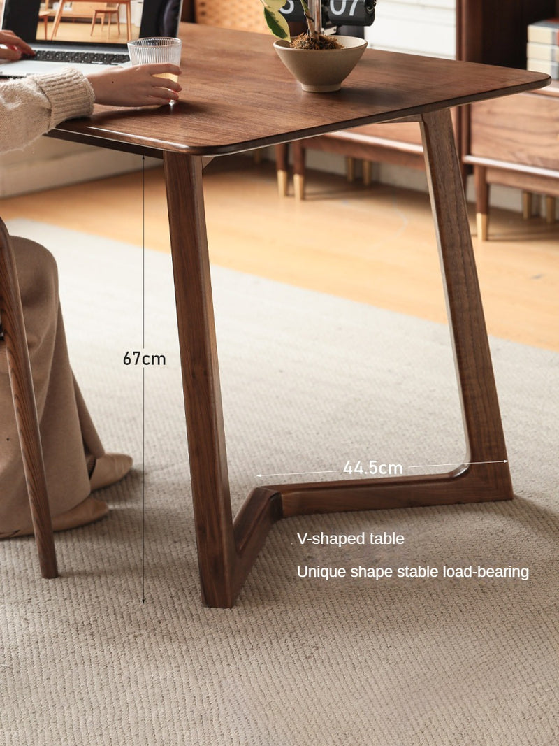 Solid Wood Desk, Study Room, Black Walnut Wood Computer Table ...