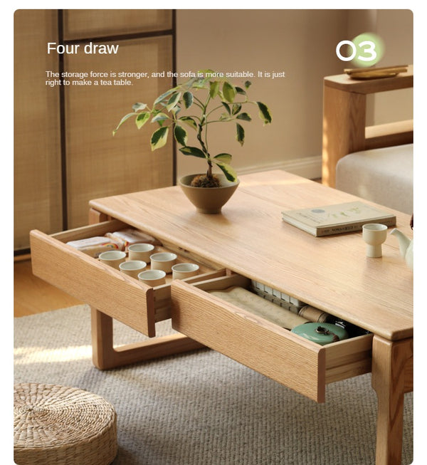 solid wood tea table new Chinese-style Zen log coffee table Japanese ...